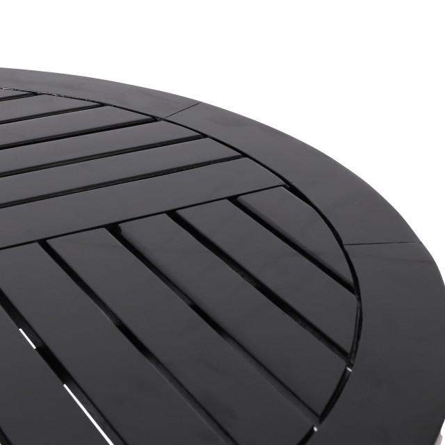 Tendoy Indoor Rustic Acacia Wood Dining Table, Black - Transitional ...