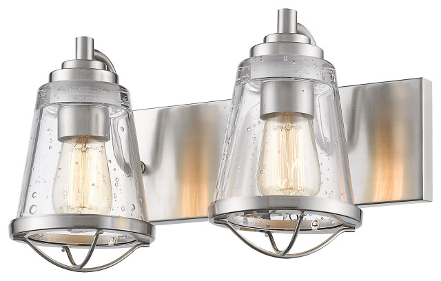 Mariner 2-Light Bathroom Vanity Light In Brushed Nickel, 16.000 ...