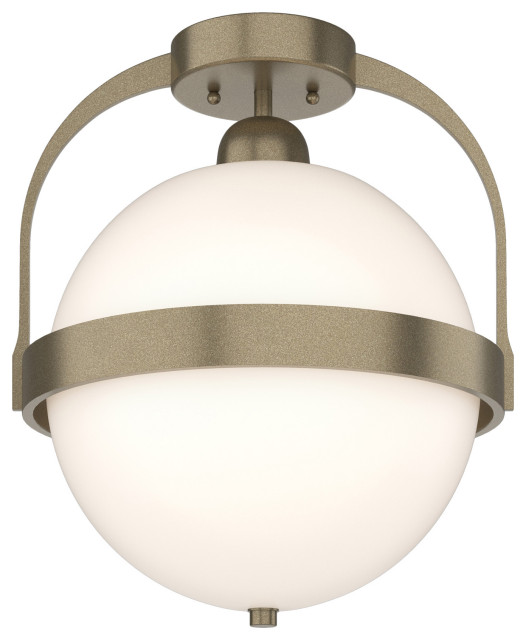 Atlas Semi-Flush, Soft Gold, Opal Glass - Contemporary - Flush-mount ...