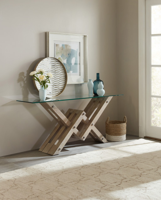 Affinity Glass Top Accent Console - Farmhouse - Console Tables - by ...