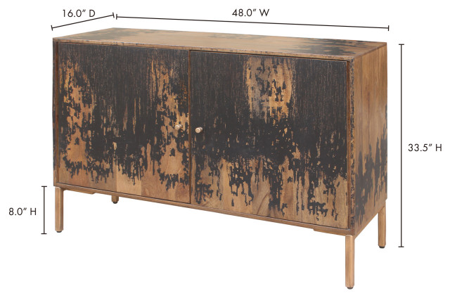 48 Inch Sideboard Small Black Rustic Moe's Home - Farmhouse - Buffets ...