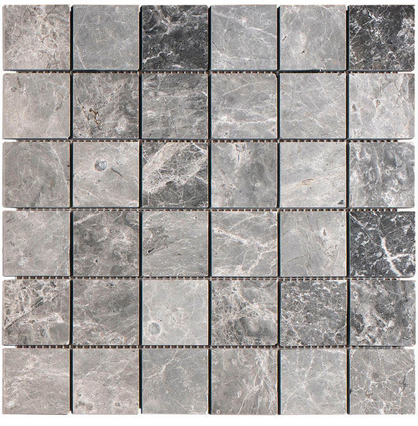 Atlantic Gray Marble 2"x2" Mosaic Polished - Traditional - Mosaic Tile ...