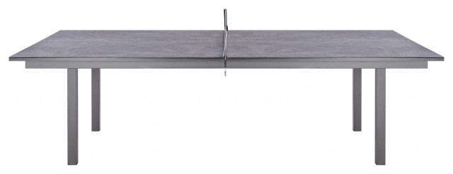 HomeRoots 108" X 60" X 30" Dark Gray Ceramic Glass Game Table, 108 ...