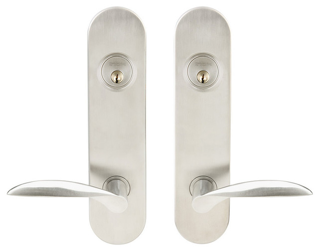Stratus Lever, Tubular Entry, Double Cylinder, Satin Stainless Steel ...