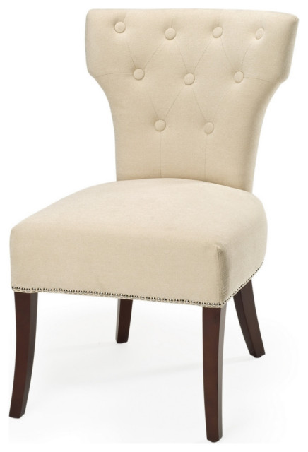Mia 21''h Tufted Side Chair, Set of 2 Natural Cream - Transitional ...