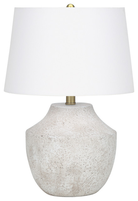 Lighting, 20"H, Table Lamp, Cream Concrete, Ivory/Cream Shade, Modern ...