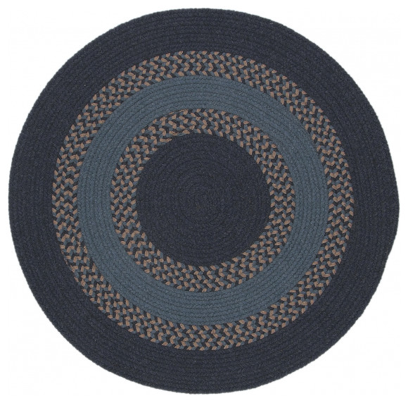 Corsair Banded Round - Navy 14x14, Round, Braided - Contemporary - Area ...
