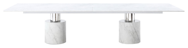 Geneva Dining Table, White - Contemporary - Dining Tables - by First of ...