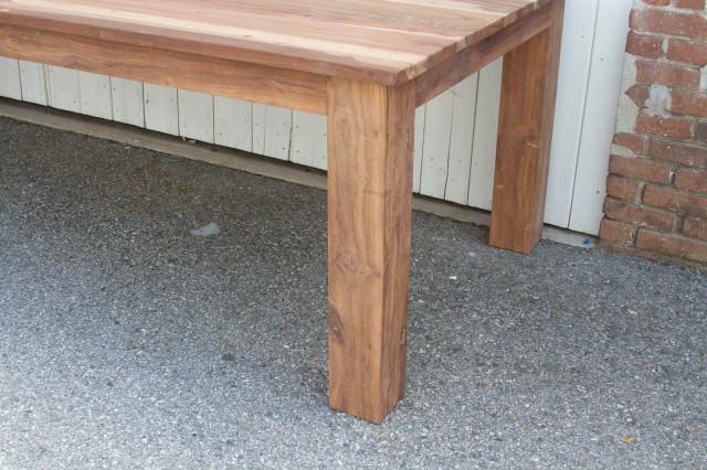 Large Reclaimed Teak Parson Dining Table - Transitional - Dining Tables ...