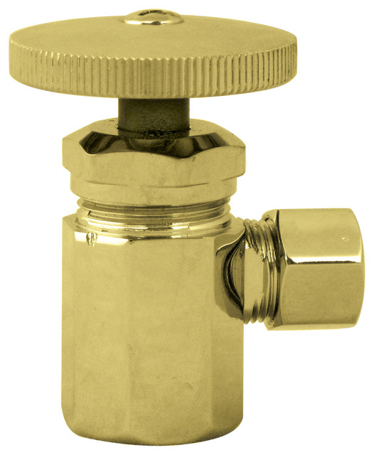 Round Handle Angle Stop Shut Off Valve 1/2" IPS With 3/8" Compression ...