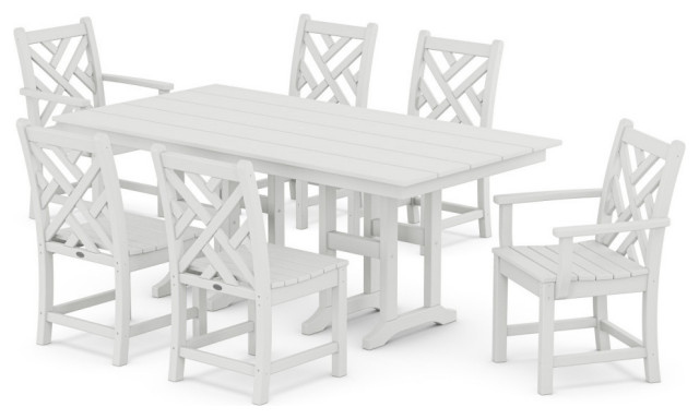 Chippendale 7-Piece Farmhouse Dining Set - Transitional - Outdoor ...