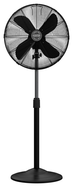 Hunter Classic Matte Black 4-Blade Oscillating 3-speed Standing Fan ...