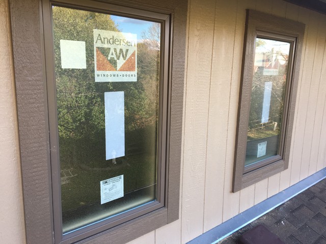 LP Smartside 4x8 sheets, Anderson 400 series Casement windows and trim ...