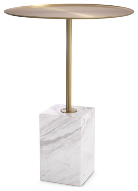 White Marble Base Side Table | Eichholtz Cole - Contemporary - Side ...