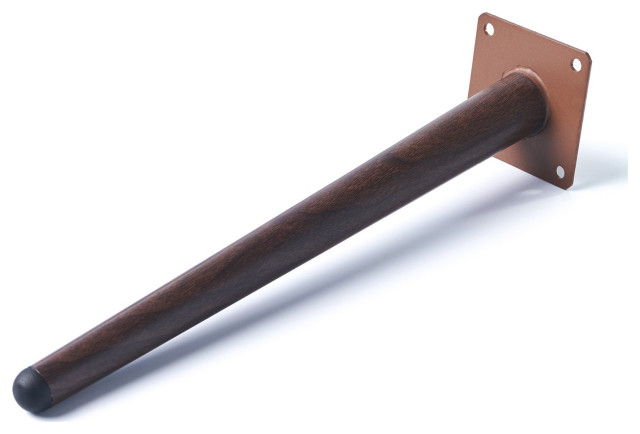 Round Steel Dark Wood Slanted Legs Heavy Duty, 20"H, Set of 1 - Table ...