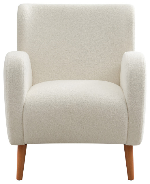 GDF Studio Modern Wingback Fabric Lounge Chair With Wood Legs ...