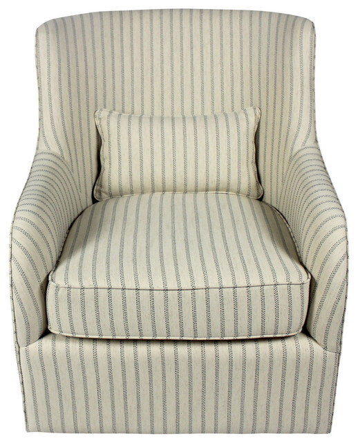 Tate Arm Chair With Kidney Pillow and Swivel Base - Transitional ...