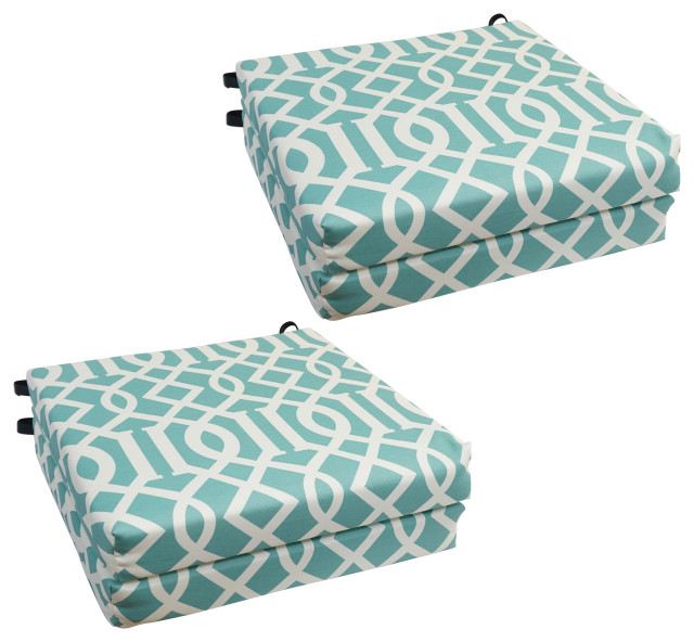 20"X19" Patterned Outdoor Chair Cushions, Set of 4, Kirkwood Pool ...