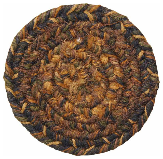Homespice Decor Salem Jute Braided Coaster - 4", 4" - Contemporary ...