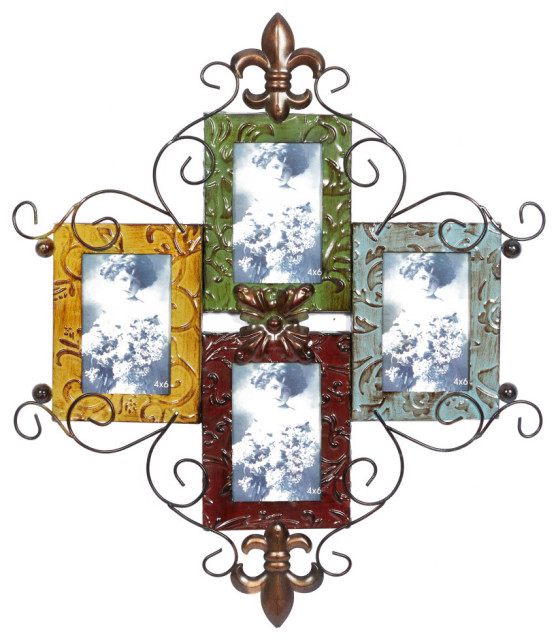 Traditional Multi Colored Metal Wall Photo Frame 53831 - Mediterranean ...
