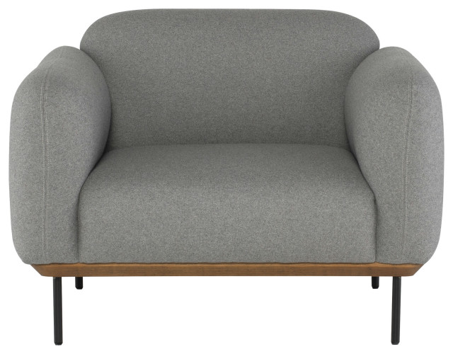 Benson Light Grey Fabric Single Seat Sofa - Midcentury - Armchairs And Accent Chairs - by ...