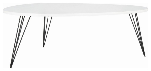 Clinton Retro Mid Century Lacquer Coffee Table White/ Black ...