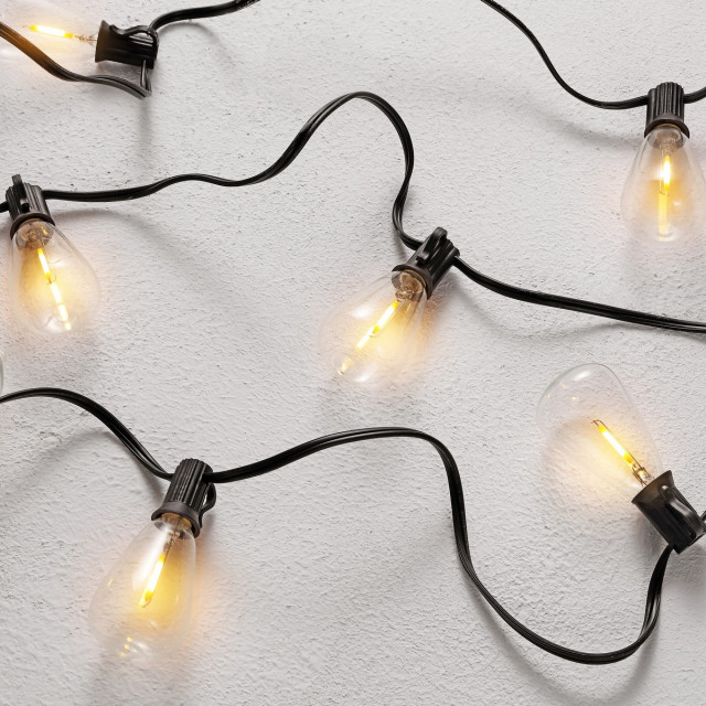 Safavieh Dorcia Led Outdoor String Lights Black - Outdoor Rope And ...