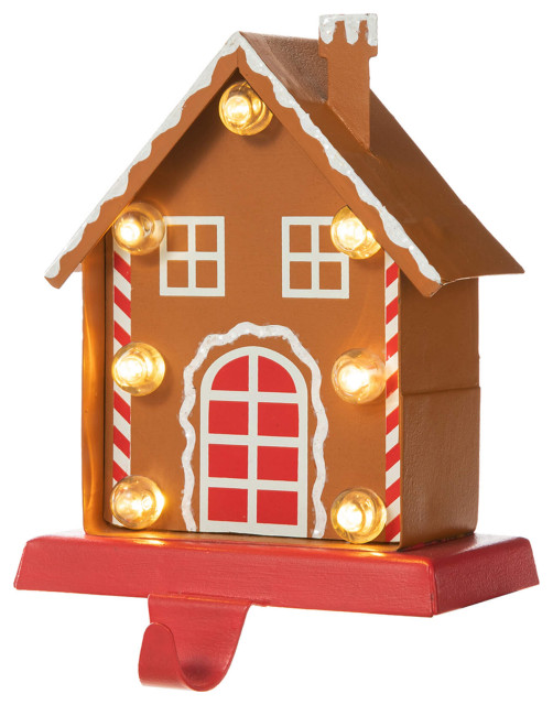 Marquee LED Metal Gingerbread Stocking Hangers - Rustic - Christmas ...
