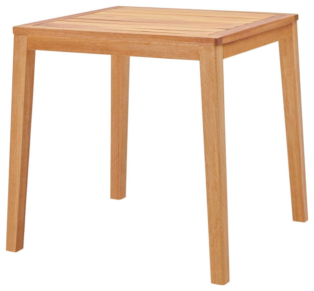 Bar Side Table, Square, Wood, Brown Natural, Modern, Outdoor Patio Cafe ...