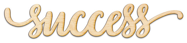 Success Script Wood Word Wall Art Sign, 12" wide x 3" tall ...