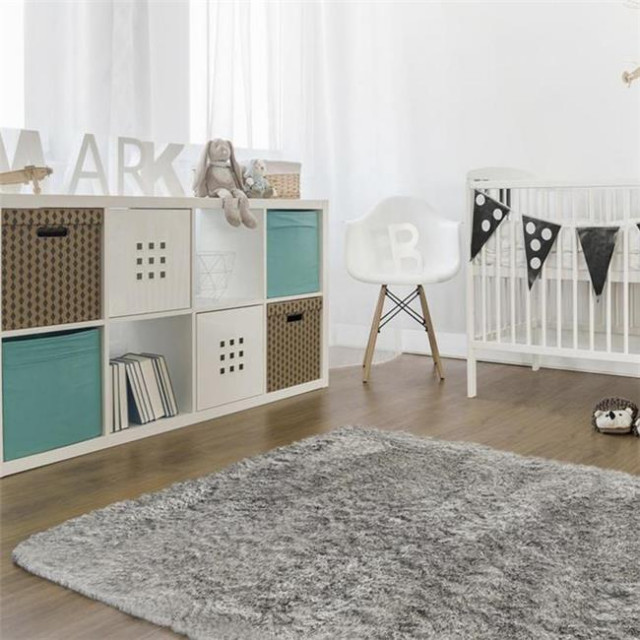 Metro Granata Plush Shag Light Gray Area Rug, 5'x7'6", 5'x7'6 ...