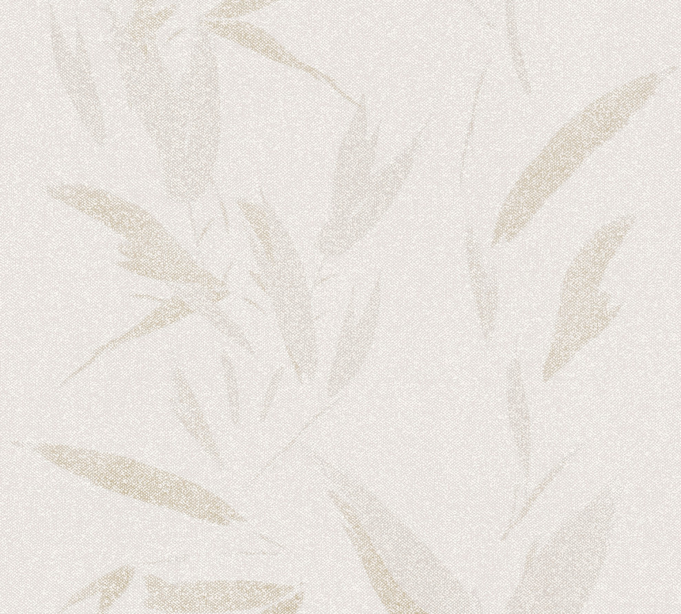 Kaiya Cream Leaves Wallpaper, Swatch - Tropical - Wallpaper - by ...