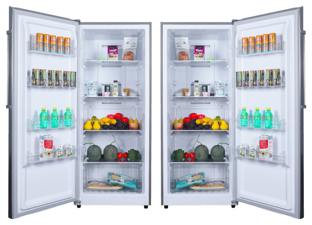 14cf Upright Freezer CONVERTIBLE REFRIGERATOR Garage Ready Reversible ...