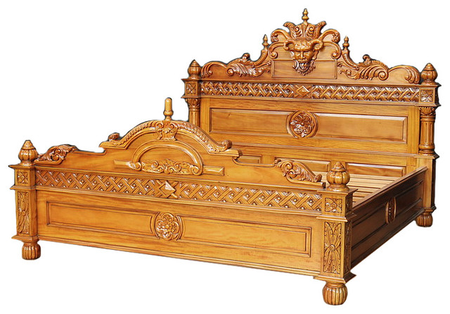 Hand Carved Mahogany Bed