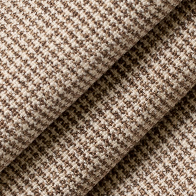 Brown Check Small Scale Houndstooth Check Tweed Upholstery Fabric by ...