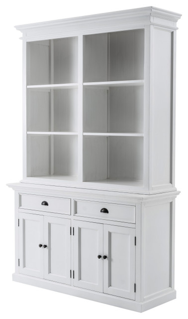 Classic White Buffet Hutch Unit With 6 Shelves - Traditional - China ...
