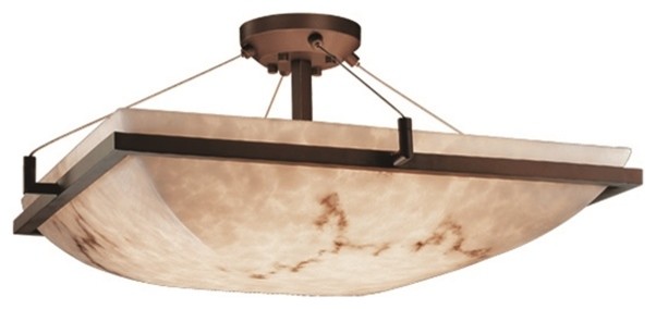 Justice Designs LumenAria 18" Square Semi-Flush Bowl With Ring, Dark ...