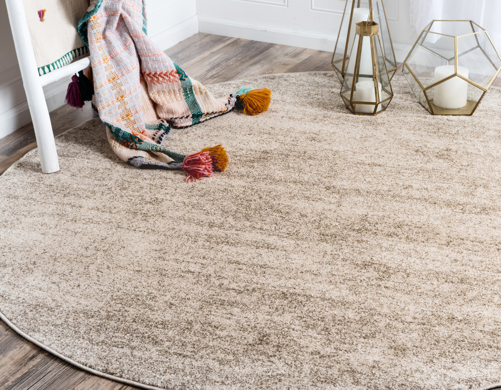 Rug Unique Loom Del Mar Beige Round 3'3x3'3 - Contemporary - Area Rugs ...