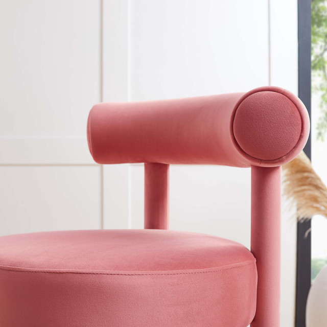 MODWAY Toulouse Performance Velvet Counter Stool - Contemporary - Bar ...