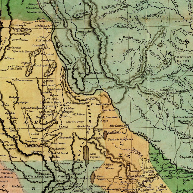 Vintage 1846 Map Of Mexico Unframed Print Wall Art - Contemporary ...