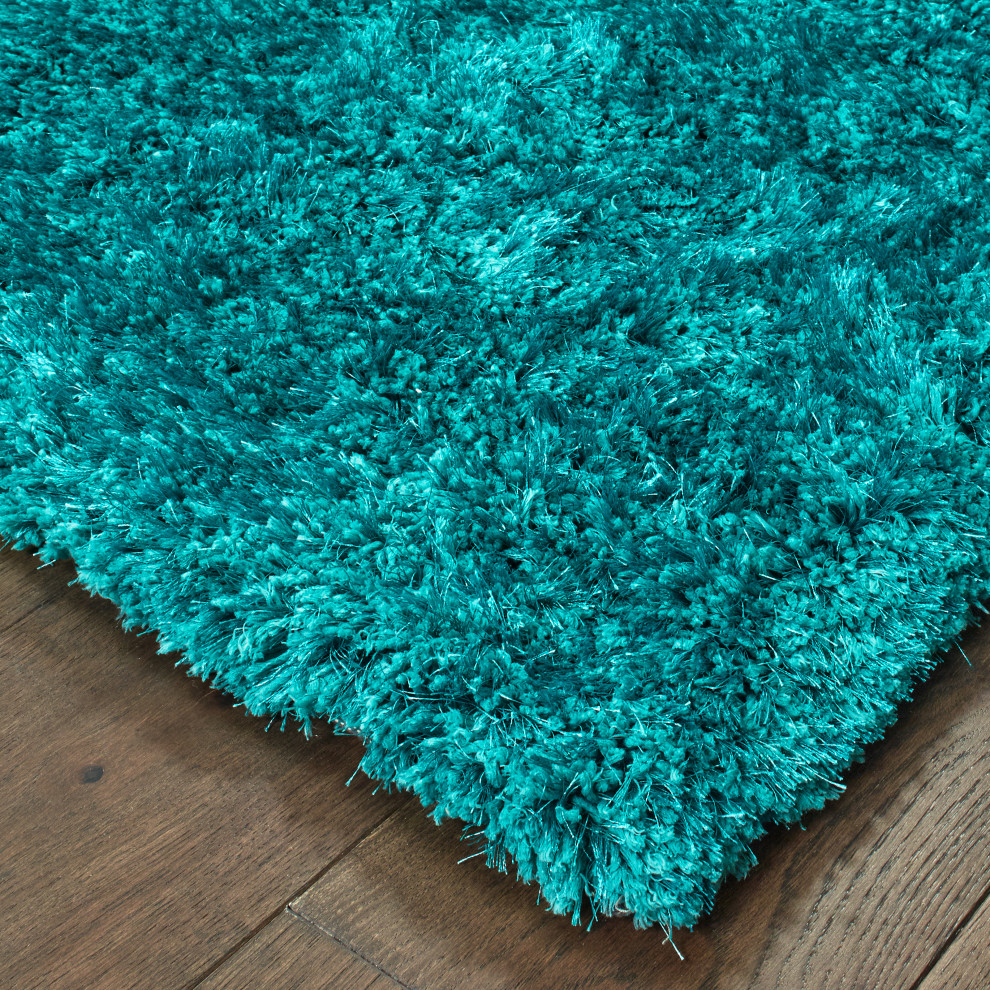 Milan Shag Shag Teal Rug, 3'3"x5'3" - Contemporary - Area Rugs - by ...