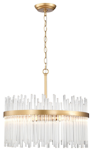 Eva 5-light Crystal Bars Glass Rods Chandelier, Shiny Bronze ...