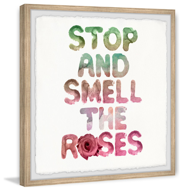 "Stop and Smell the Roses II" Framed Painting Print, 24"x24 ...