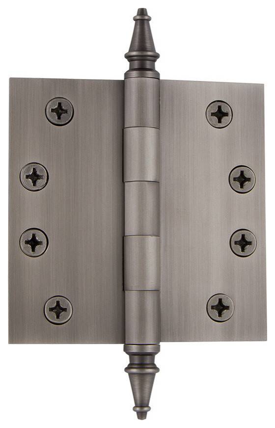 4" Steeple Tip Residential Hinge, Square Corners - Traditional - Hinges ...