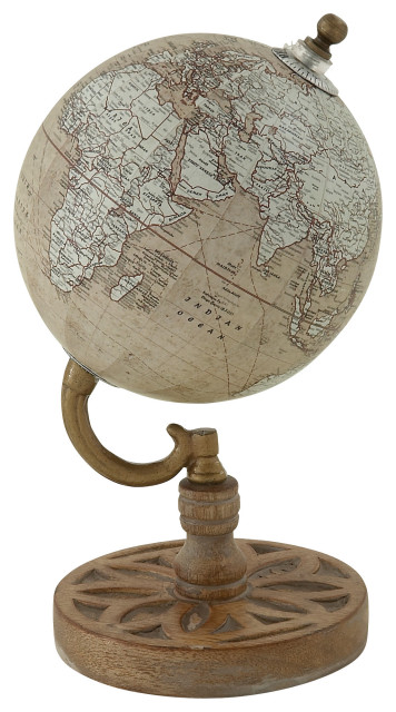 Traditional Beige Wood Globe 24977 - French Country - World Globes - by ...