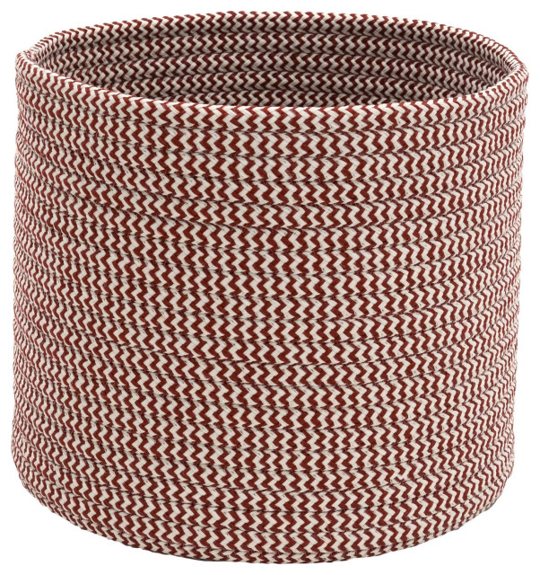 Vixen Zig-Zag Woven Holiday Basket, Candycane Red 16"X16"X14" - Contemporary - Baskets - by ...