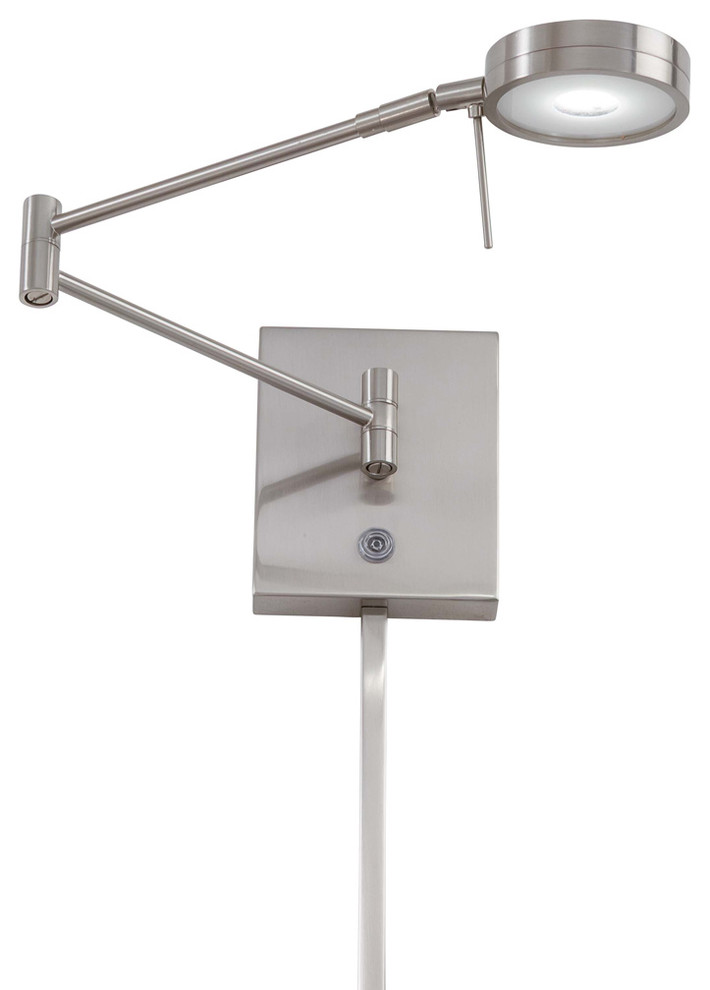 1-Light LED Swing Arm Wall Lamp, Brushed Nickel - Contemporary - Swing ...