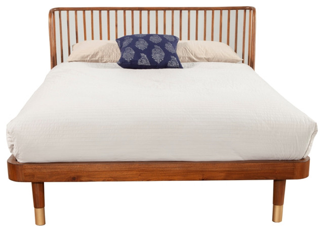 Alpine Furniture Belham California King Wood Platform Bed in Dark ...