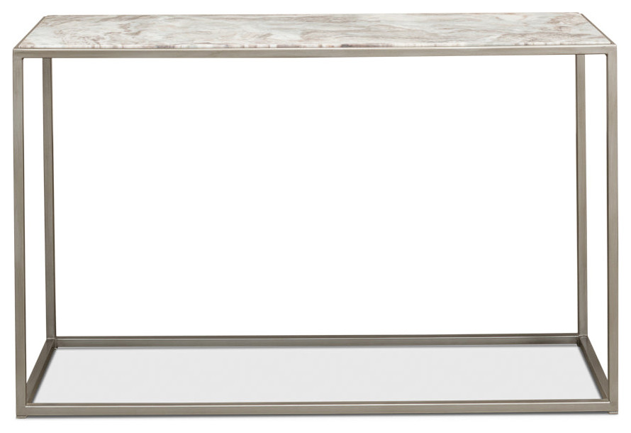 Minimal Console Table Marble Top Iron Frame - Contemporary - Console ...