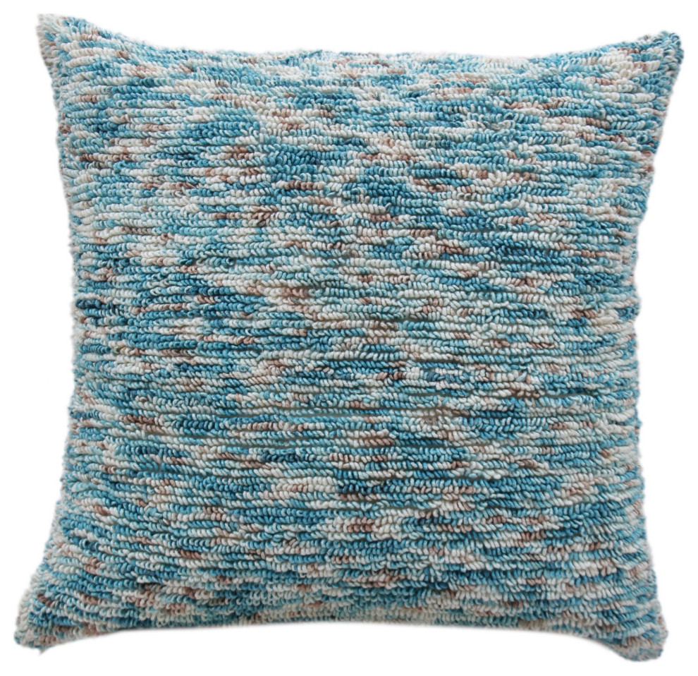 Blue Tuffted Talton Throw Pillow, 20" x 20", 20" x 20" - Contemporary ...